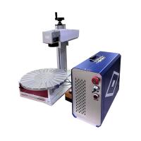 China Rotary Table Portable 20w Fiber Laser Marking Machine For Pen Pencil for sale