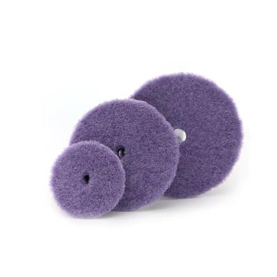 China Car Detailing 155mm Purple Short Wool Polishing Pad Buffing Pad 10mm Nap for sale