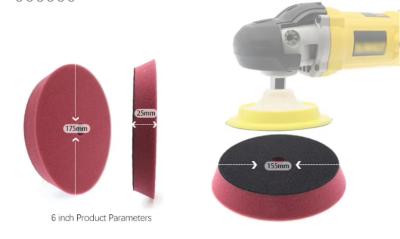 China 6 Inch Maroon Car Foam Pad Buffing Light Cut Polishing Pad Durable Hook and Loop for sale