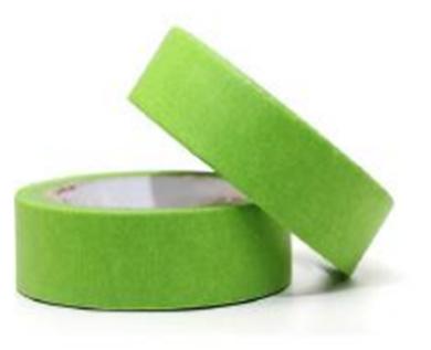 China Green Masking Tape UV Resistance 30 Days High Temperature 120C Washi Crepe Paper Painter Tape for Car Painting for sale