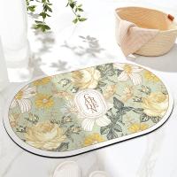 China MACHINE MADE Fast Drying Water Absorbent Printed Diatomaceous Earth Mat for Kitchen Bathroom for sale