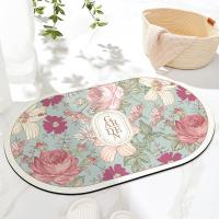 China MACHINE MADE Fast Drying Water Absorbent Printed Diatomaceous Earth Mat for Kitchen Bathroom for sale
