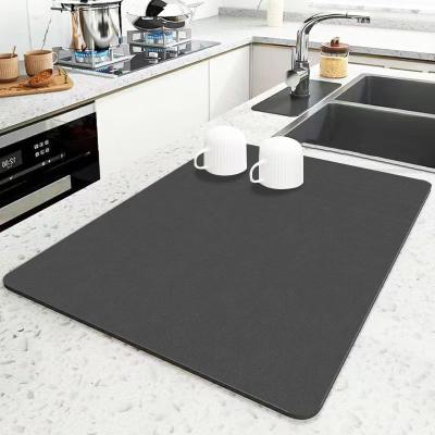 China OEM Service Super Water Absorbent Anti-Skid Drain Mat for Fast-Drying Kitchen Dishes for sale
