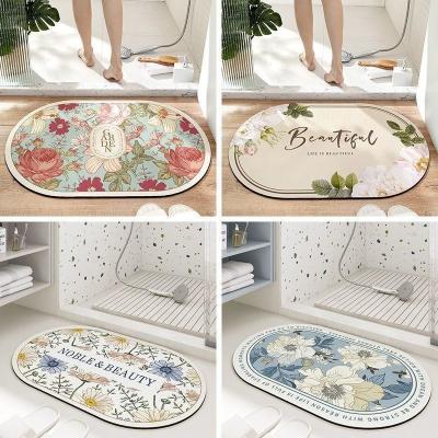 China Custom MACHINE MADE Non Slip Water Absorbent Diatom Round Mat for Modern Style for sale
