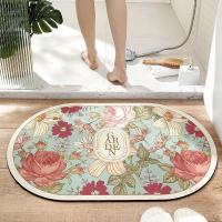China Custom MACHINE MADE Non Slip Water Absorbent Diatom Round Mat for Modern Style for sale