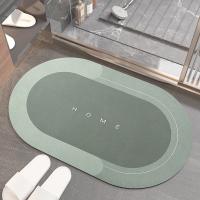 China Printing Non-Slip Soft Diatomite Hotel Bathroom Floor Earth Mat Pad for Bathroom Space for sale