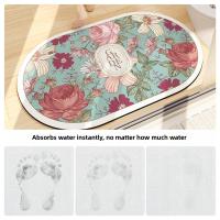 China Printing Easy to Clean Household Items Diatom Earth Bath Mat For Hotel Bathroom Floor for sale