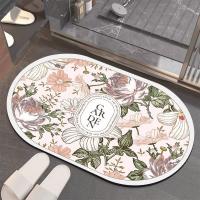 China Printing Easy to Clean Household Items Diatom Earth Bath Mat For Hotel Bathroom Floor for sale