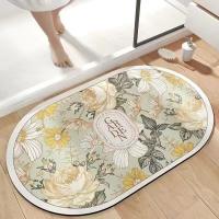 China Customized Non Slip Water Absorbent Rugs Bathroom Floor Mat Set with Diatomite Bath Mat for sale