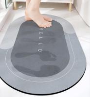 China Technology Cashmere Bathroom Floor Mat Fast-drying Nonslip Grey Mat for Modern Shower for sale