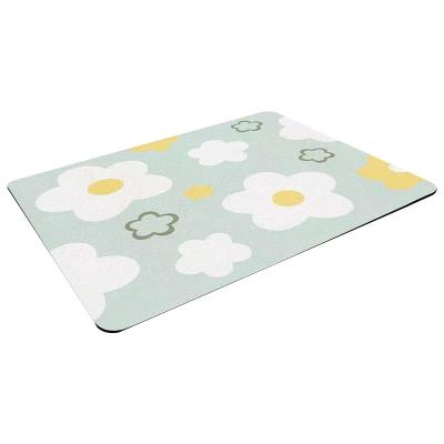 China Customized Logo Rectangle Non-slip Diatomaceous Earth Mat for Easy Cleaning in Kitchen for sale