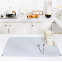 China Kitchen Dish Drying Mat in Dark Gray 30*40cm with Non-slip and Heat Resistance for sale