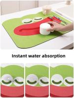 China Square Waterproof Anti-Slip Kitchen Dish Draining Mat with Contemporary Cartoon Print for sale