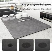 China Quick Dry Absorbent Dish Draining Mat for Kitchen Cups Pad Stocked and Customized Logo for sale