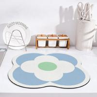 China Water Absorbent Pad Diatomite Drying Dishes Drain Mat For Mats For Kitchen Tableware for sale