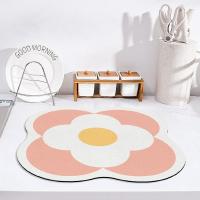 China Water Absorbent Pad Diatomite Drying Dishes Drain Mat For Mats For Kitchen Tableware for sale