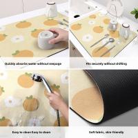China Rectangle Dish Drying Mat Sustainable Microfiber and Diatomite Kitchen Mat at a Great for sale