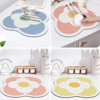China Rectangle Table Decration Placemat Absorbent Dish Drying Mat with Microfiber Material for sale