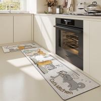 China Medium Thickness Reversible Cartoon PVC Kitchen Mat for Non-Slip Floor Protection for sale