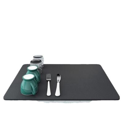 China Kitchen Tableware Home Restaurant Hotel Southwestern Design Style Lengthen Dish Drying Mat for sale