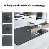 China Kitchen Tableware Home Restaurant Hotel Southwestern Design Style Lengthen Dish Drying Mat for sale