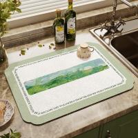 China Customized Kitchen Accessories Diatomite Water Absorbent Place-mats for Dinner Table for sale
