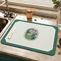 China Customized Kitchen Accessories Diatomite Water Absorbent Place-mats for Dinner Table for sale