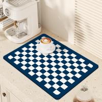 China Stocked Soft Diatomite Anti Slip Absorbent Kitchen Drain Dish Coffer Bar Quick Drying Mat for sale