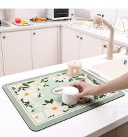 China Customized Logo Acceptable Contemporary Design Style Kitchen Countertop Drain Pad for sale