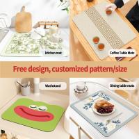 China Customized Logo Acceptable Contemporary Design Style Kitchen Countertop Drain Pad for sale