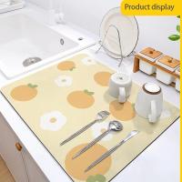China Rectangle Kitchen Tableware Home Restaurant Hotel Polyester Dish Drying Mat Quick Dry for sale