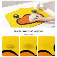 China Customizable Cute Cartoon Pattern Kitchen Dish Drying Super Drainage Mat Make It Your Own for sale
