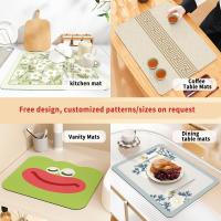 China Customizable Cute Cartoon Pattern Kitchen Dish Drying Super Drainage Mat Make It Your Own for sale