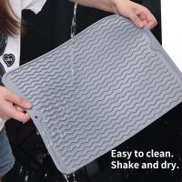 China Custom Eco-friendly Silicone Dish Drying Mat Heat Resistant Trivet for Kitchen Counter for sale