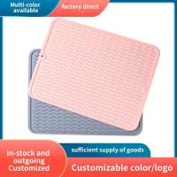 China Custom Eco-friendly Silicone Dish Drying Mat Heat Resistant Trivet for Kitchen Counter for sale