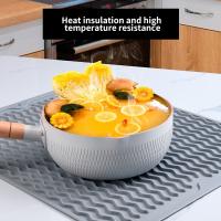 China Custom Eco-friendly Silicone Dish Drying Mat Heat Resistant Trivet for Kitchen Counter for sale