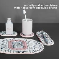 China Modern Natural Diatom Mud Bath Mat Drying Mat Water Absorbing Fiber Diatomite Soap Mat for sale