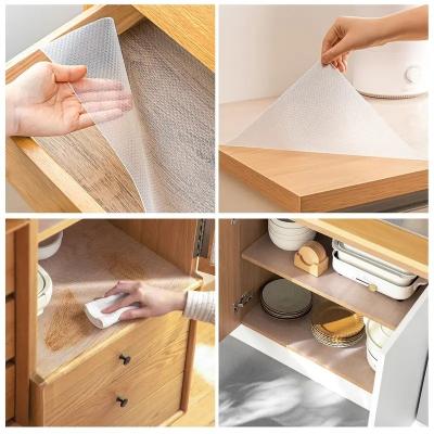 China Transparent Anti-slip Shelf Liner for Bathroom Kitchen Cabinet Drawer and Refrigerator for sale