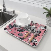 China Table Decoration Accessories Type Mats Pads Ultra Absorbent Diatom Stone Dish Dry Mat for sale
