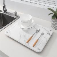 China White/Grey/Custom Color Absorbent Diatom Stone Mat for Bath and Kitchen Fast Drying for sale