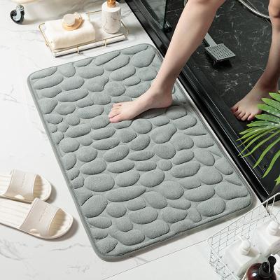 China Custom Logo Cobblestone Embossed Bathroom Non-slip Carpets for Bathtub and Shower Room for sale