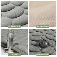 China Custom Logo Cobblestone Embossed Bathroom Non-slip Carpets for Bathtub and Shower Room for sale