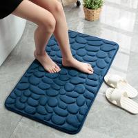 China Custom Logo Cobblestone Embossed Bathroom Non-slip Carpets for Bathtub and Shower Room for sale