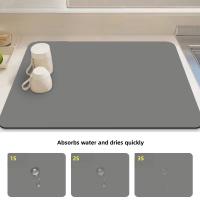 China Super Absorbent Diatomaceous Earth Dish Drying Mat for Quick Drying in Kitchen Counter for sale