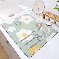 China Stocked Kitchen Counter Dish Tools Dustproof Anti-Slip Eco-Friendly Quick Drying Mat for sale