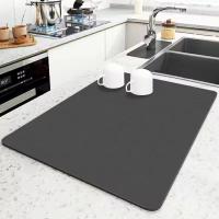 China Heat Resistant Drying Mat for Kitchen Waterproof Absorption Diatomite Dish Mat 30*40Cm for sale