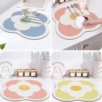 China Non Slip Rectangle Rubber Mat for Kitchen Diatomaceous Earth Dish Drying Mat in Bulk for sale