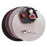 China Round Washable PVC Dining Table Place Mats Diameter 38cm or Customized Size Chocolate for sale