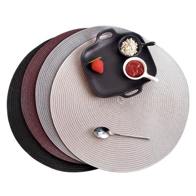 China Round Washable PVC Dining Table Place Mats Diameter 38cm or Customized Size Chocolate for sale