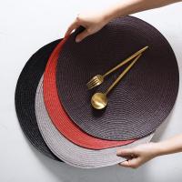 China Round Washable PVC Dining Table Place Mats Diameter 38cm or Customized Size Chocolate for sale